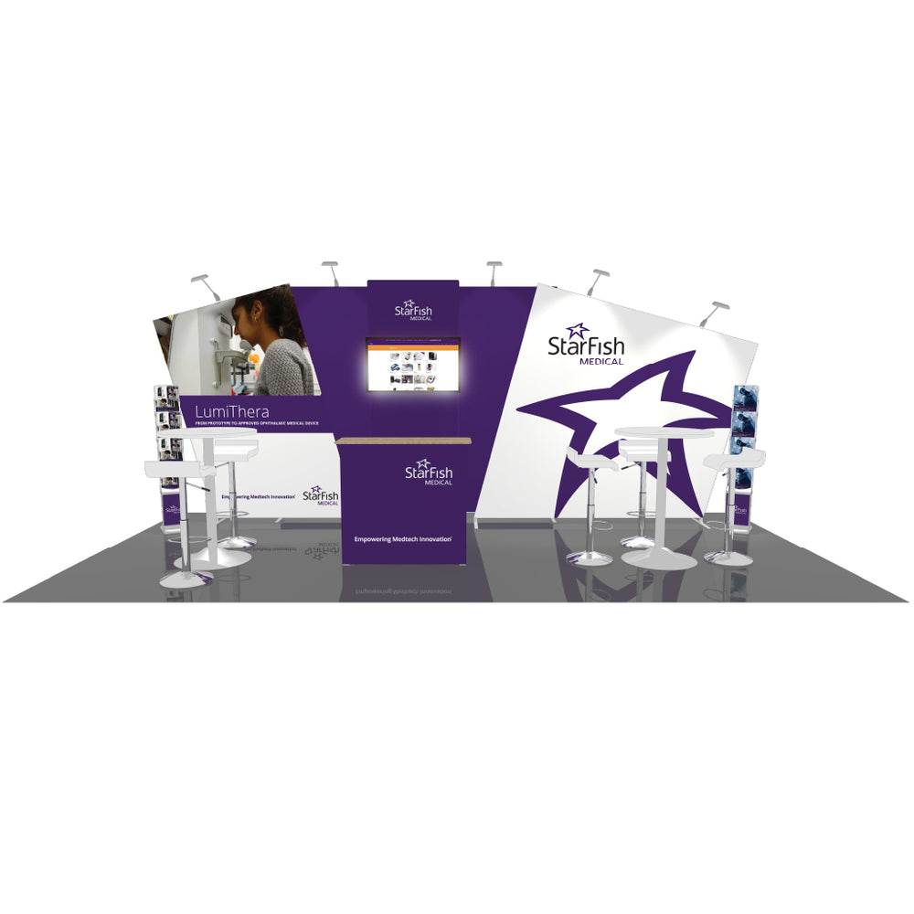 Compact 10'x20'-11 Contour Booth Solution - Easy Setup Display