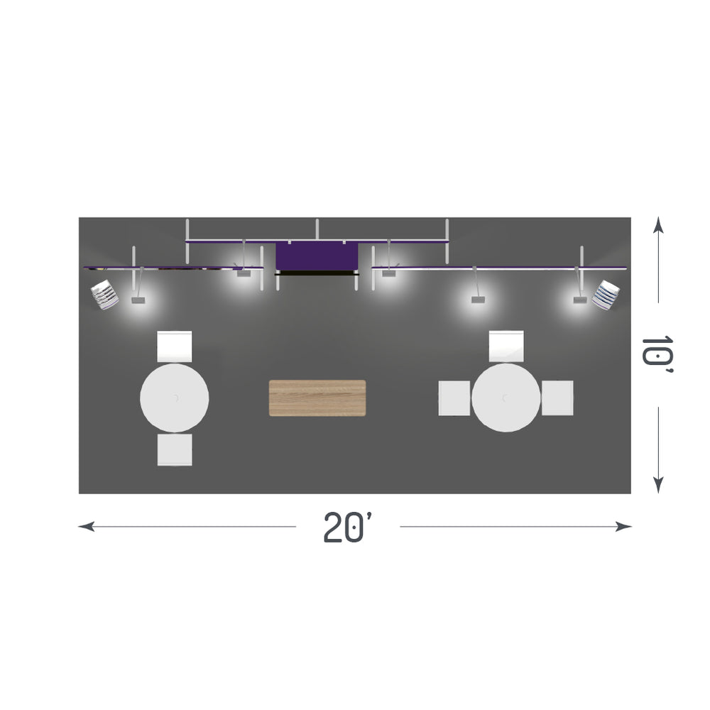 Compact 10'x20'-11 Contour Booth Solution - Easy Setup Display