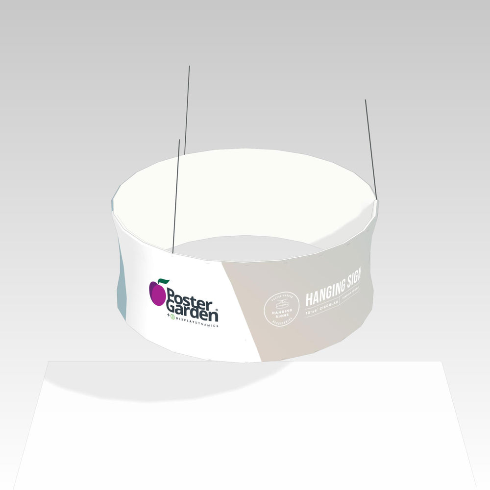 Tension Fabric Hanging Sign 10'x3' Circular | PosterGarden